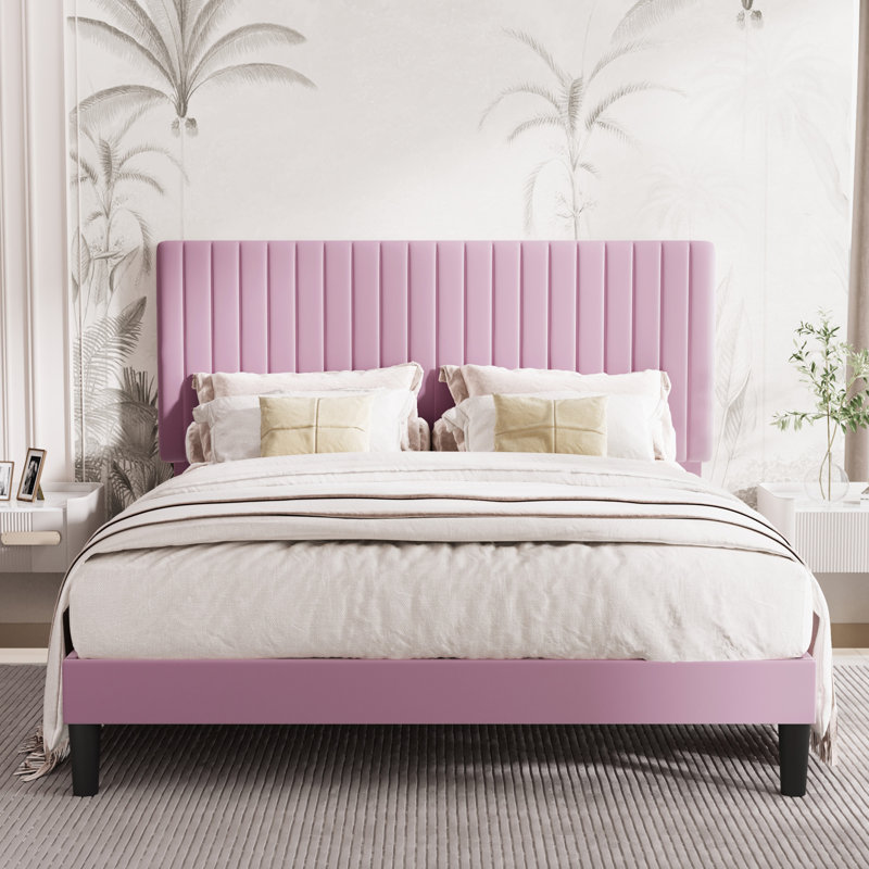 Willa Arlo Interiors Dunphy Upholstered Platform Bed with Adjustable Headboard & Reviews | Wayfair